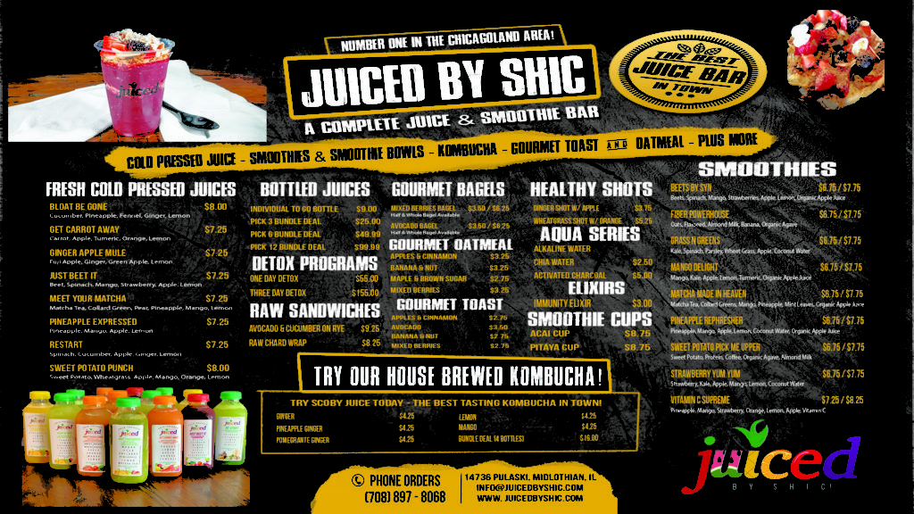 In Store Menu - Juiced By Shic